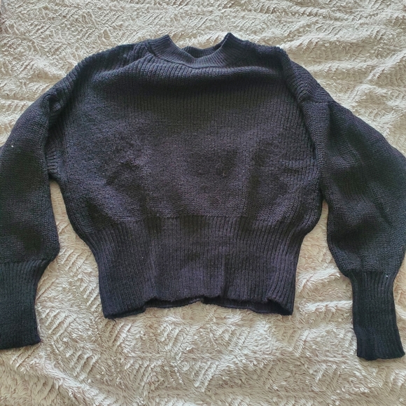 wild fable | Sweaters | Wild Fable Black Sweater With Balloon Sleeves ...